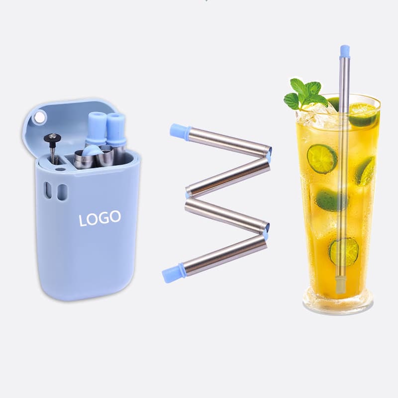Stainless Steel Folding Straw Set – brandpromosus.com